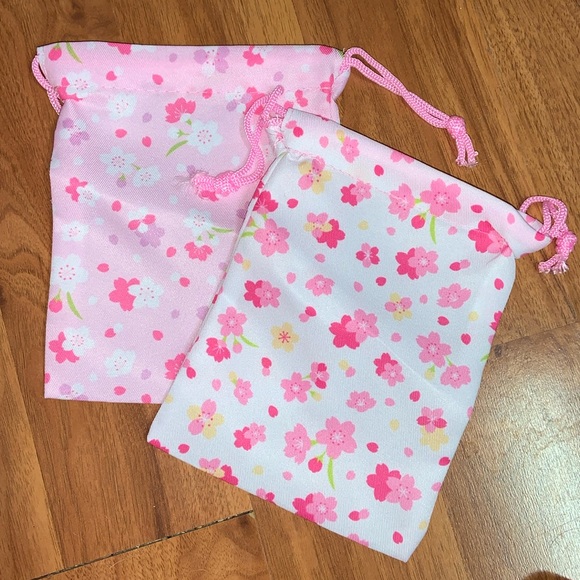 Bags | Nwot Bundle Of Sakura Cherry Blossom Drawstring Bags | Poshmark